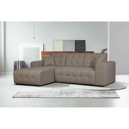 Home Affaire Ecksofa &raquo;Nosia L-Form&laquo; incl. 2 Zierkissen, mit feiner Steppung grau 100% Polyester B/H/T: 234cm x 85cm x 163cm, Struktur fein, Recamiere 