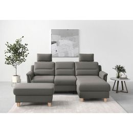 Sit & More sit&more Ecksofa &raquo;Far&ouml; L-Form&laquo; inklusive Federkern, wahlweise mit Schlaffunktion und Bettkasten braun B/H/T: 234cm x 90cm x 168cm, Luxus-Microfaser 