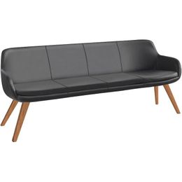Musterring Essbank &raquo;Tavia&laquo; Stativgestell Wildeiche massiv ge&ouml;lt, Breite 180, 200 oder 220 cm grau B/H/T: 200cm x 87cm x 66cm, Echtleder