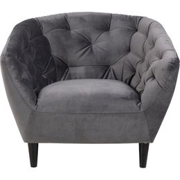 ACTONA GROUP Loungesessel &raquo;Ria Armlehnstuhl, Polstersessel, Einzelsofa, Relaxsessel,&laquo; 1-Sitzer, Samtstoff, Massivholz-Beine, Taschenfederkern, Tufting