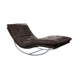 W.Schillig Relaxliege &raquo;daily dreams&laquo; in Waffelkissen-Optik, Schaukelgestell silber matt, in 2 Breiten braun Stoff S37 (100% Polyester) B/H/T: 75cm x 