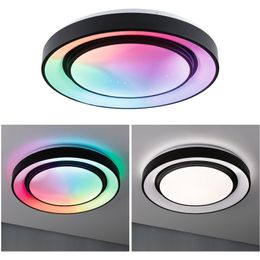 Paulmann LED Deckenleuchte &raquo;Rainbow Dynamic 22W 375mm 230V&laquo; 1 Stk. Tageslichtwei&szlig; RGBW TunableWhite schwarz 1, &Oslash; 47,5cm H: 7cm, 1 Stk.