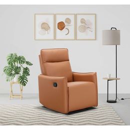 Relaxsessel &raquo;Lugo, TV-Sessel, Sessel Wohnzimmer mit Schlaffunktion,&laquo; Loungesessel mit manueller Relaxfunktion braun 100% Polyurthan Kunstleder, B/H/T:
