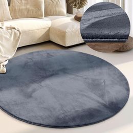 Villeroy & Boch Teppich &raquo;Leon&laquo; rund 15 mm H&ouml;he Langflor, Shaggy, einfarbig, flauschig, weich, gl&auml;nzend, modern, uni grau Polyester &Oslash; 200cm 1 Stk., 15mm, &Oslash; 200cm