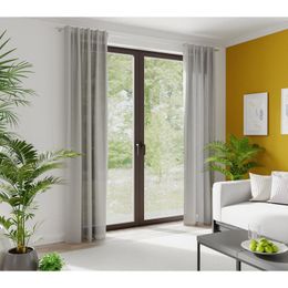 HOMING Gardine &raquo;Oskar&laquo; verdeckte Schlaufen 1 Stk. tlg. Fertigschal grau Polyester 245cm, verdeckte Schlaufen, 140cm