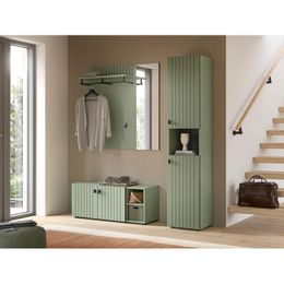 Home Affaire Garderoben-Set &raquo;TATIO, 3-tlg. Garderobenkombination, Breite: 161 cm, Rillenfr&auml;sung&laquo; Set, Set, best. aus: 1 Garderobenschrank, 1 Sitzbank,