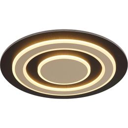Globo LIGHTING Deckenleuchte &raquo;JAYDEN&laquo; LED-Modul 1 Stk. Warmwei&szlig; Deckenleuchte Schwarz/MDF, Champagner, Opalglas, LED 40W schwarz 1, &Oslash; 48cm H: 5,2cm, 1