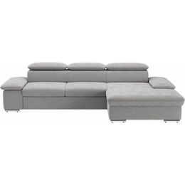 Sit & More sit&more Ecksofa &raquo;Valantine L-Form, B: 286 cm&laquo; mit Arm- & Kopfteilverstellung, optional mit Schlaffunktion grau 100% Polyester B/H/T: 286cm x 73cm x 
