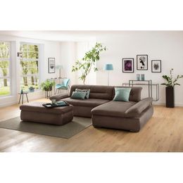 Home Affaire Ecksofa &raquo;Avesa L-Form&laquo; Wahlweise mit Armteilvertsellung und Bettfunktion, B/T/H: 300/172/80cm braun 100% Polyester B/H/T: 300cm x 80cm x 