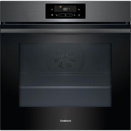 Constructa Pyrolyse Backofen &raquo;CF3M28083&laquo; mit Teleskopauszug nachr&uuml;stbar Trendiges Black Steel Glasdesign und Air Fry Heizart inklusive grau Einheitsgr&ouml;&szlig;e 