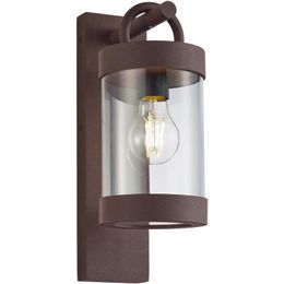 Trio Leuchten Au&szlig;en-Wandleuchte &raquo;Sambesi&laquo; E27 D&auml;mmerungssensor, Leuchtmittel tauschbar braun 1, H: 33cm