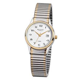 Regent Uhren Regent Damen Quarzuhr &raquo;F461, 12310133&laquo; Armbanduhr, Damenuhr, Flexband, Zugband, Edelstahlarmband, &Oslash; ca. 29 mm silber Einheitsgr&ouml;&szlig;e