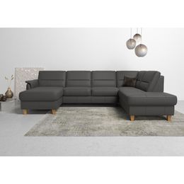 Home Affaire Wohnlandschaft &raquo;Palmera U-Form, B: 308 cm&laquo; optional Schlaffunktion & Bettkasten, Federkern braun Luxus-Microfaser (100% Polyester);