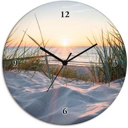 Artland Wanduhr &raquo;Ostseestrand&laquo; wahlweise mit Quarz- oder Funkuhrwerk, lautlos ohne Tickger&auml;usche beige &Oslash; 30cm, Funkuhr
