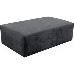 WERK2 Polsterhocker &raquo;Zeus-XL Polsterhocker modern und bequem&laquo; Curvy Trend Hocker mit urbaner Optik grau 100% Polyester B/H/T: 120cm x 41cm x 80cm, 