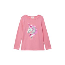 S.oliver Shirt M&auml;dchen Gr&ouml;&szlig;e 116/122 pink / altrosa / schwarz / silber