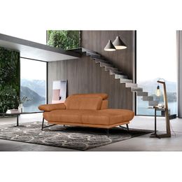 Egoitaliano Ottomane &raquo;Anais, erstklassiges Designsofa, Breite 179 cm, Fu&szlig;farbe schattengrau&laquo; Kopfteil verstellbar, Luxus-Microfaser Lederoptik, brandy braun LEDER