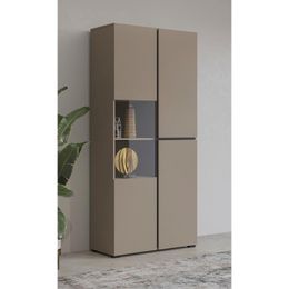 OTTO home Vitrine &raquo;Cross, H&ouml;he 183,5 cm, moderne grifflose Standvitrine mit 3 T&uuml;ren&laquo; Hochschrank mit viel Stauraum, Glast&uuml;r und verstellbaren 
