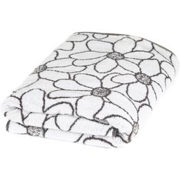 Ross Badetuch &raquo;Bl&uuml;tenfond&laquo; aus feinster Mako-Baumwolle schwarz-wei&szlig; Frottier, Obermaterial: 100% Baumwolle B/L: 75cmx140cm, 1 Stk., Blumen, Frottier