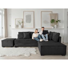 Home Affaire Ecksofa &raquo;Night & Day L-Form, B: 316 cm mit Dauer-Schlaffunktion 180x200 cm&laquo; Set: Sofa & Hocker, Schlaffunktion, Bettkasten & Kissen, 