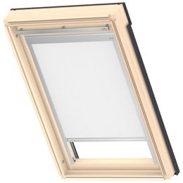 Velux Verdunklungsrollo &raquo;DBL U04 4288&laquo; verdunkelnd Verdunkelung ohne Bohren in F&uuml;hrungsschienen alufarbene F&uuml;hrungsschienen & Griffleiste wei&szlig; 