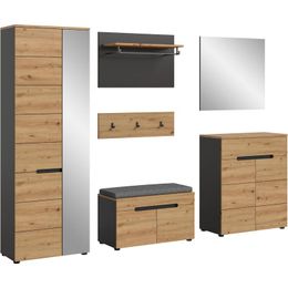 Home Affaire Garderoben-Set &raquo;REHAT, TOPSELLER!, 6-teilig, Breite 255 cm, individuell erweiterbar&laquo; Set, Schrank, Sitzbank, Sitzkissen, Paneel, 