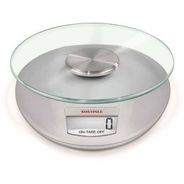 Soehnle K&uuml;chenwaage &raquo;Roma&laquo; silber Sicherheitsglas Einheitsgr&ouml;&szlig;e