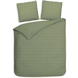 Wendebettw&auml;sche &raquo;Diamante&laquo; 3 Stk. kariert, hochwertiges Mako-Satin, Bettw&auml;sche ab 135x200 cm. gr&uuml;n Mako-Satin, Obermaterial: 100% Baumwolle B/L: 200cm