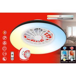 Briloner Leuchten LED Deckenleuchte &raquo;WINDORA Deckenventilator&laquo; LED-Modul 1 Stk. 48,5 x 16 cm (DxH), Schlafzimmer, Wohnzimmer, Esszimmer, Flur, K&uuml;che wei&szlig; 1, &Oslash; 10,5cm H: