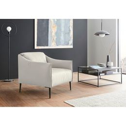 W.Schillig Cocktailsessel &raquo;sally Design-Sessel, zeitlos und bequem, tolle Verarbeitungsdetails&laquo; mit Metallf&uuml;&szlig;en in Schwarz pulverbeschichtet wei&szlig; 