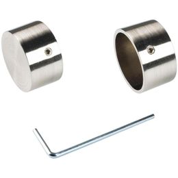 Liedeco Gardinenstangen-Endst&uuml;ck f&uuml;r Gardinenstange &Oslash; 28 mm silber 2 Stk.