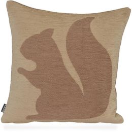 HOCK Dekokissen &raquo;Eichh&ouml;rnchen&laquo; Eichh&ouml;rnchen, Weihnachtszeit, inkl. F&uuml;llung, Bezug mit Rei&szlig;verschluss beige Obermaterial: 52% Polyacryl, 48% Baumwolle. 