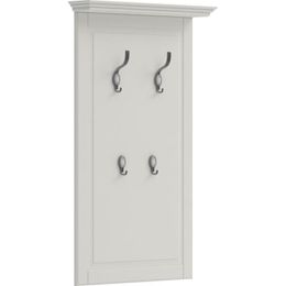 OTTO home Garderobenpaneel &raquo;Evergreen&laquo; 4 Haken, (H/B/T): 108,8/70/12,5cm, hochwertig UV lackiert wei&szlig; Holzwerkstoff, MDF B/H/T: 70cm x 108,8cm x 