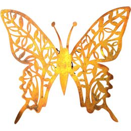 pajoma Wanddekoobjekt &raquo;Wanddekoration&laquo; Gro&szlig;er Schmetterling in gold gold Metall B/H/T: 58cm x 50cm x 5cm