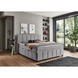 Home Affaire Boxbett &raquo;BELLAH, Polsterbett mit Bettkasten, inkl. Taschenfederkernmatratze H3&laquo; mit Kaltschaum-Topper, Strukturstoff-Bezug, Liegefl&auml;che 