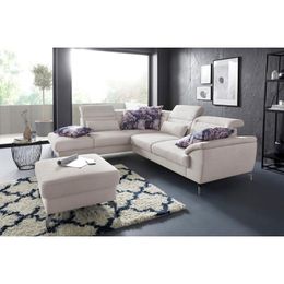 Sit & More sit&more Ecksofa &raquo;Percy L-Form&laquo; 12 cm Fu&szlig;h&ouml;he, Sitztiefenverstellung, wahlweise in 2 Fu&szlig;farben beige B/H/T: 270cm x 235cm, Luxus-Microfaser Paris, 
