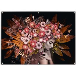 Reinders Poster &raquo;Blumenreichtum&laquo; leichtes und wasserfestes Gartenposter f&uuml;r den Au&szlig;eneinsatz braun Leinwand B/H/T: 140cm x 100cm x 0,1cm
