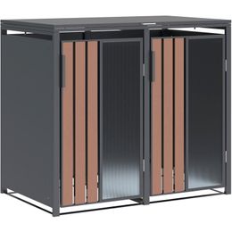 WESTMANN M&uuml;lltonnenbox &raquo;Status 2&laquo; BxTxH: 132x80x116 cm, f&uuml;r 2x240 L M&uuml;lltonnen grau Stahl Einheitsgr&ouml;&szlig;e
