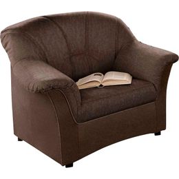 DOMO collection Sessel &raquo;FLORES 92x82 cm, hochwertig & besonders komfortabel&laquo; whlw. mit Federkern (nicht bei Microfaser PRIMABELLE -Struktur) braun 