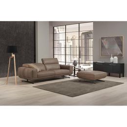Egoitaliano 2,5-Sitzer &raquo;Gloria, super bequem und hochwertige Verarbeitung, edles Design&laquo; beidseitig verstellbare R&uuml;ckenelemente, mit Metallf&uuml;&szlig;en beige Leder 