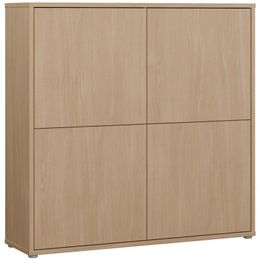 FORTE Highboard &raquo;Alice Springs&laquo; Grifflos,Push to open, Stauraum beige Holzwerkstoff B/H/T: 124,5cm x 121,5cm x 34,9cm, 4 Stk.