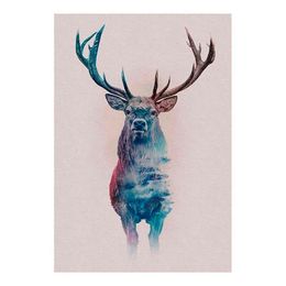 Komar Bild &raquo;Animals Forest Deer&laquo; Tiere 1 Stk. tlg. Wandbild zur Dekoration - ohne Rahmen bunt Holz, Papier B/H/T: 50cm x 70cm, Tiere, 1 Stk.