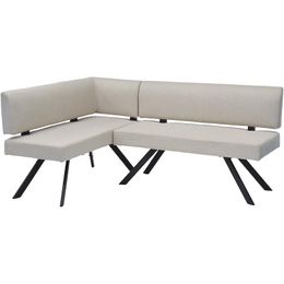 ByLiving Eckbank &raquo;TORONTO&laquo; Webstoff, bis 160 kg, Taschenfederkern, 4-Fu&szlig;gestell, 3 Sitzpl&auml;tze beige Stahl, Stoff B/H/T: 182cm x 85cm x 56cm, Webstoff,