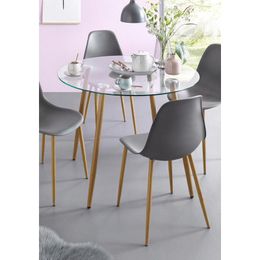 Otto Home Damen OTTO home Glastisch &raquo;Miller&laquo; Esstisch, Glastisch, OTTOs Choice, runder Esstisch mit einem &Oslash; von 100 cm, verschiedene Gr&ouml;&szlig;en braun B/H/