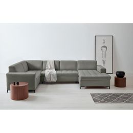 OTTO home Wohnlandschaft &raquo;Grazzo, aktuelle Steppung im Sitz, viel Platz, U-Form, Breite 332cm&laquo; hochwertige Stoffe aus recyceltem Material, Steppung im