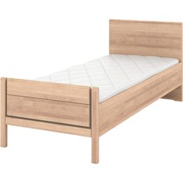 Musterring Holzbett &raquo;Sorrent, Bettgestell, Bettrahmen, teilmassiv Eiche&laquo; Eiche teilmassiv, Liegeh&ouml;henverstellung, Stollenfu&szlig;teil braun L&auml;nge B: 220cm x 90cm