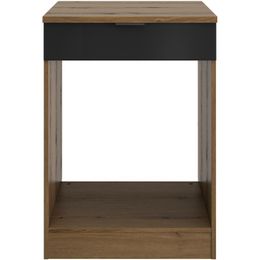 Herdumbauschrank &raquo;Eden Backofenschrank B.60&laquo; Backofenschrank B.60 schwarz Holzwerkstoff Eiche Helvezia Nachbildung, B/H/T: 60cm x 86cm x 60cm, Eiche 