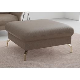 Sit & More sit&more Hocker &raquo;Fashion&laquo; inklusive Federkern, mit satinierten Nickelf&uuml;&szlig;en grau B/H/T: 89cm x 45cm x 89cm, Luxus-Microfasermit Pr&auml;gung,mit Federkern