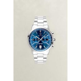 Gant Herren Quarzuhr &raquo;Bergamo&laquo; Armbanduhr, Herrenuhr, Edelstahlarmband, analog, Tag, Dualzeit blau Einheitsgr&ouml;&szlig;e