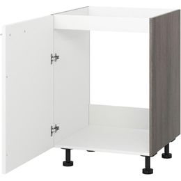 KOCHSTATION Sp&uuml;lenunterschrank &raquo;KS-Trea SP60&laquo; Breite 60 cm, H&ouml;he 75 cm wei&szlig; eichefarben grau, B/H/T: 60cm x 75cm x 56cm, T&uuml;ren: 1 Stk. T&uuml;ranschlag 